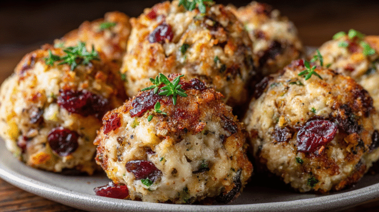 Cranberry Turkey Stuffing Balls Recipe – Festive & Flavor